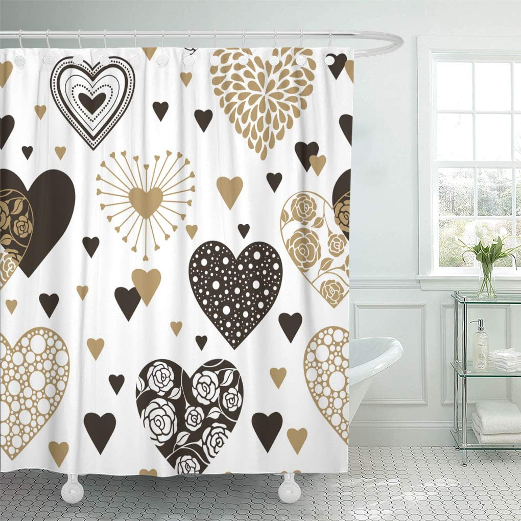 KSADK Valentine Cute Hearts Valentine's Day Black and Gold on White ...