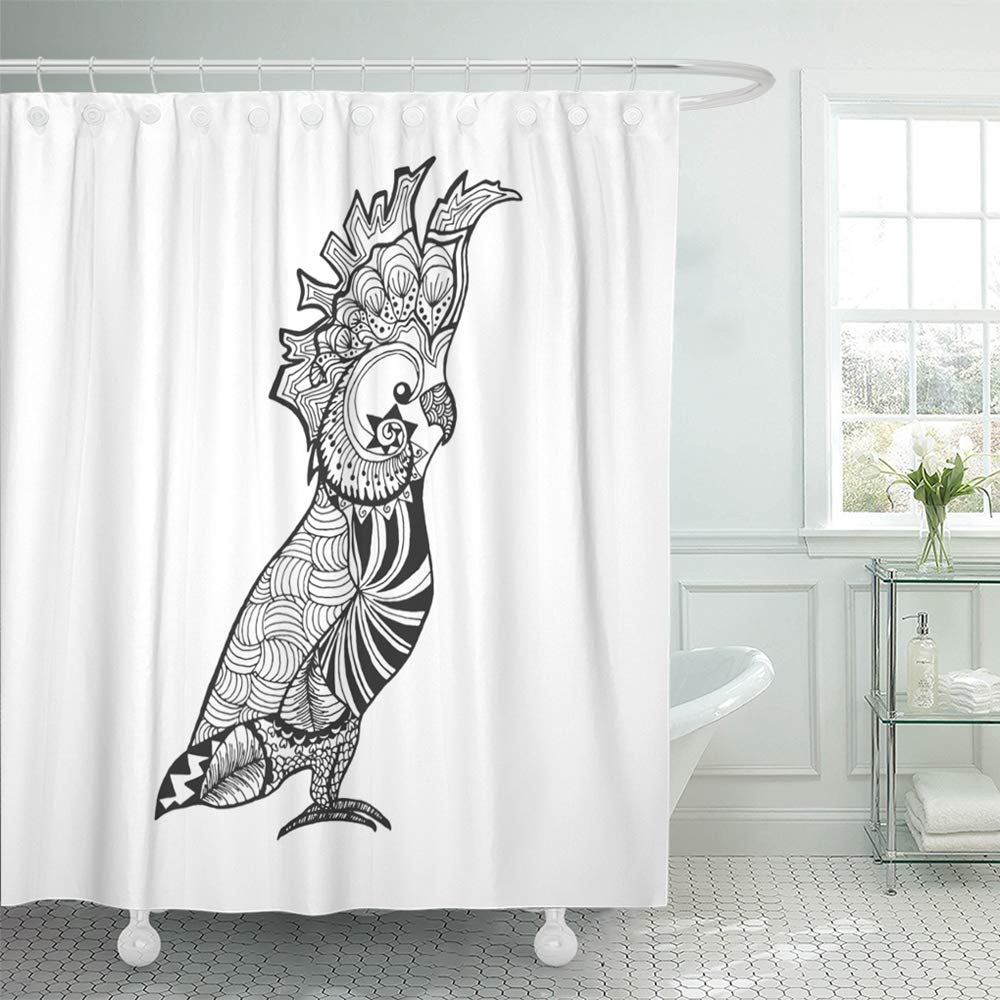 KSADK Zentangle Cockatoo Parrot Birds Black White Doodle Ethnic ...
