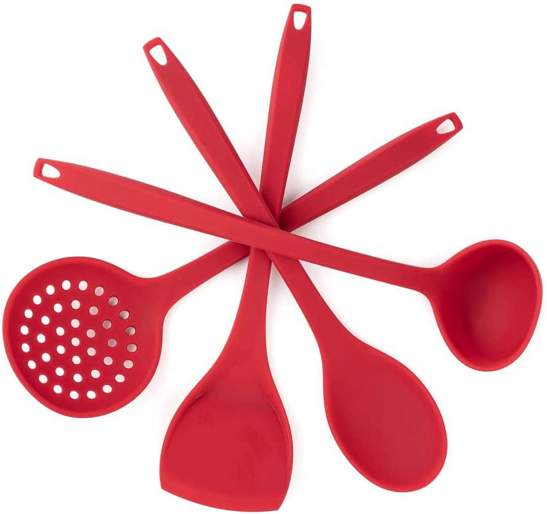 KSEDANLO Long Silicone Cooking Utensils Set, Nonstick Silicone Spatula ...