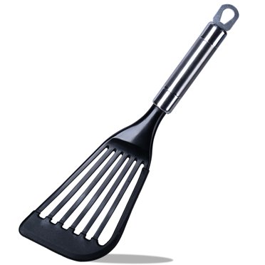 HIC Frying Fish Spatula, Slotted Angled Metal Blade, 18/8 Stainless ...