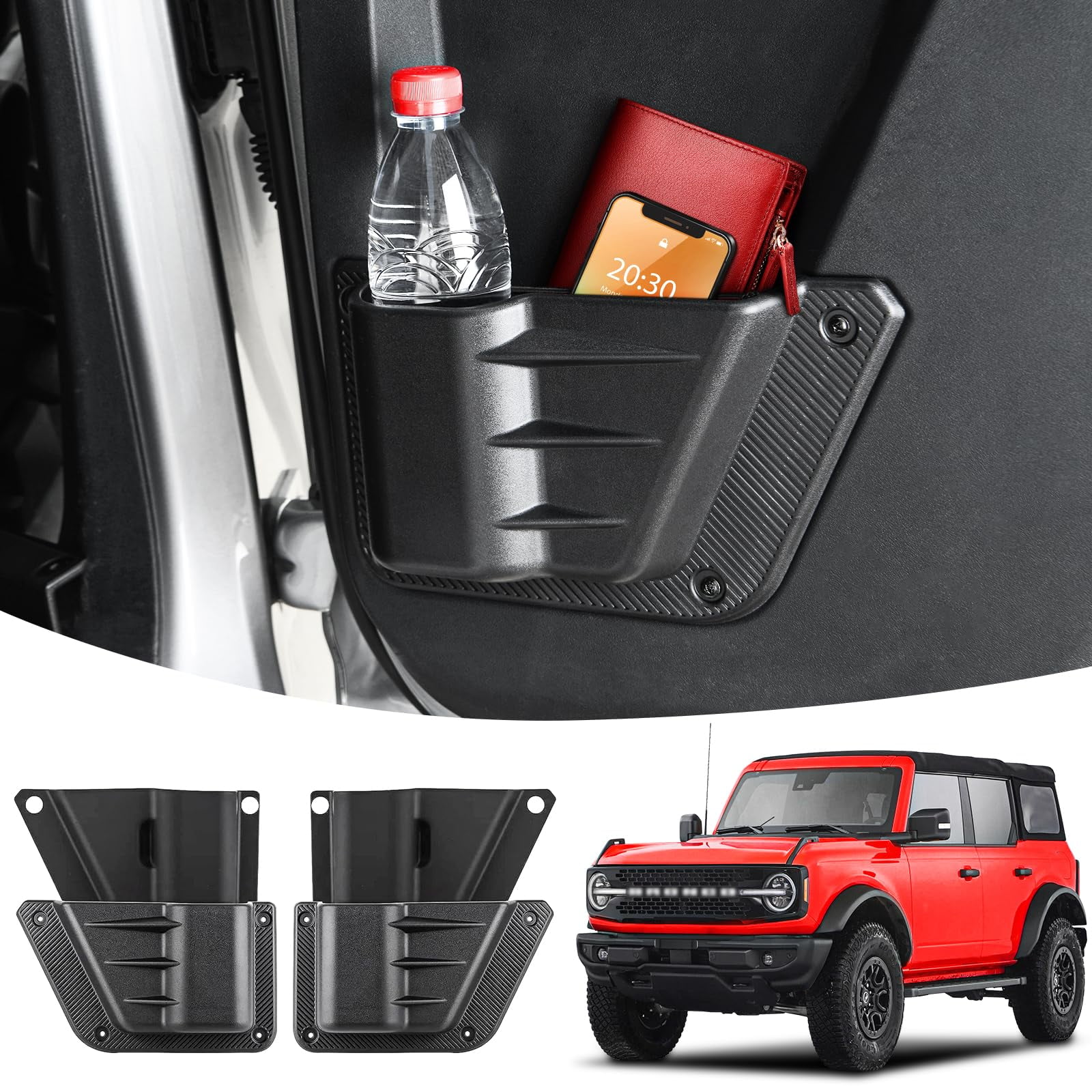 KSGMFED Rear Door Storage Pockets Box Cup Holder Compatible for Ford ...