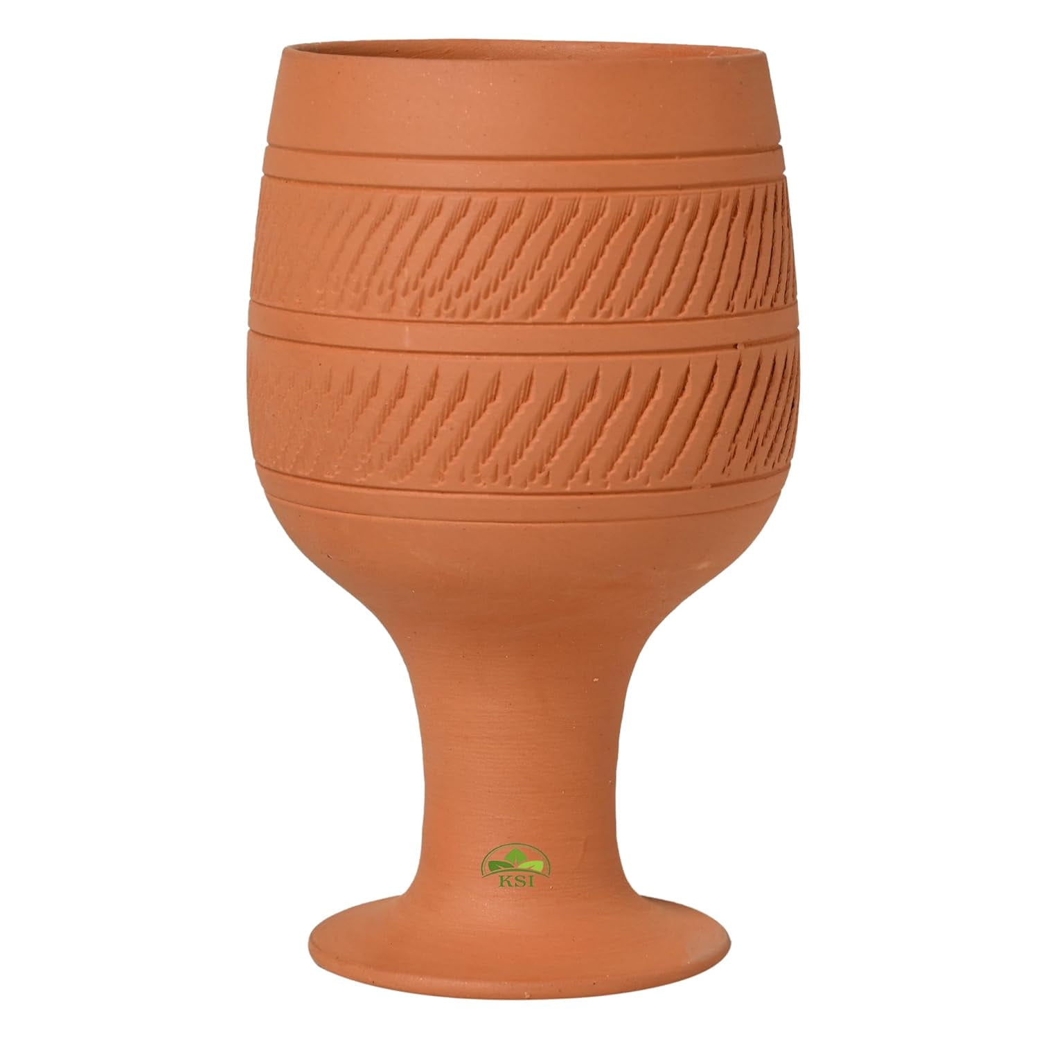 KSI Natural Terracotta Handmade Clay Wine Glass Mitti ke Glass Tumblers ...
