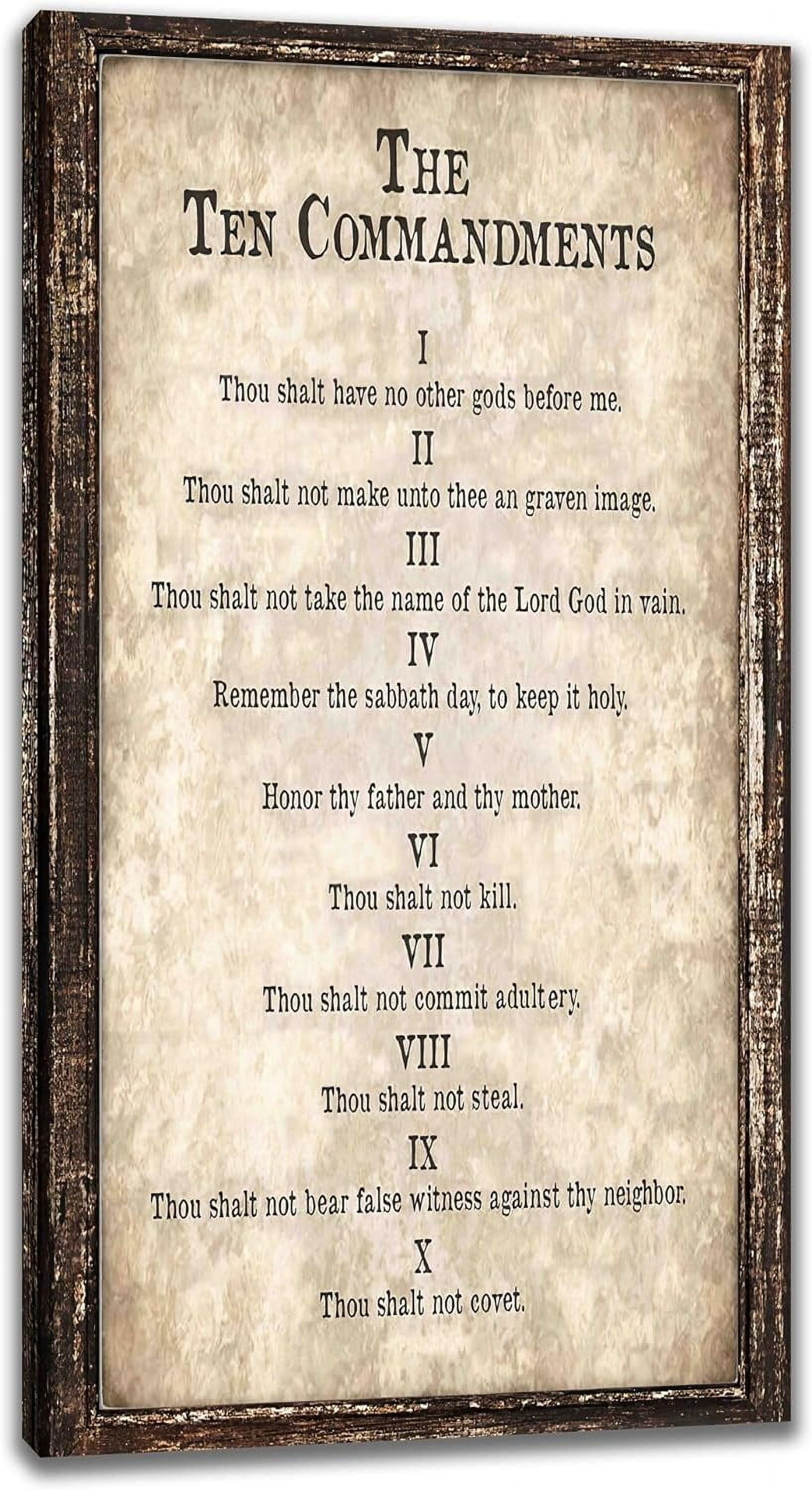 KSIW-10 Commandments Decor Wall Art Large Wall Art 30x60 inch Ten ...