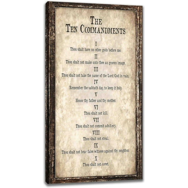 KSIW-10 Commandments Decor Wall Art Large Wall Art 30x60 inch Ten ...