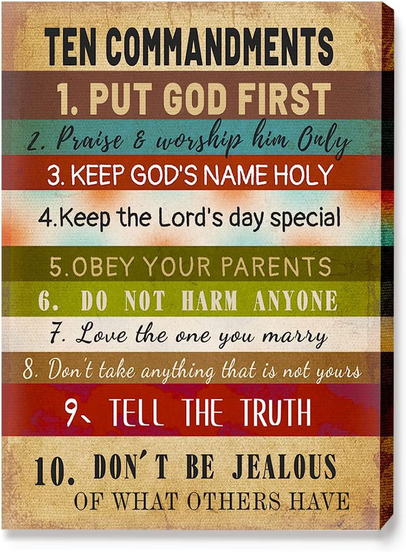 KSIW-10 Commandments Wall Art,Inspirational Christian Wall Decor ...