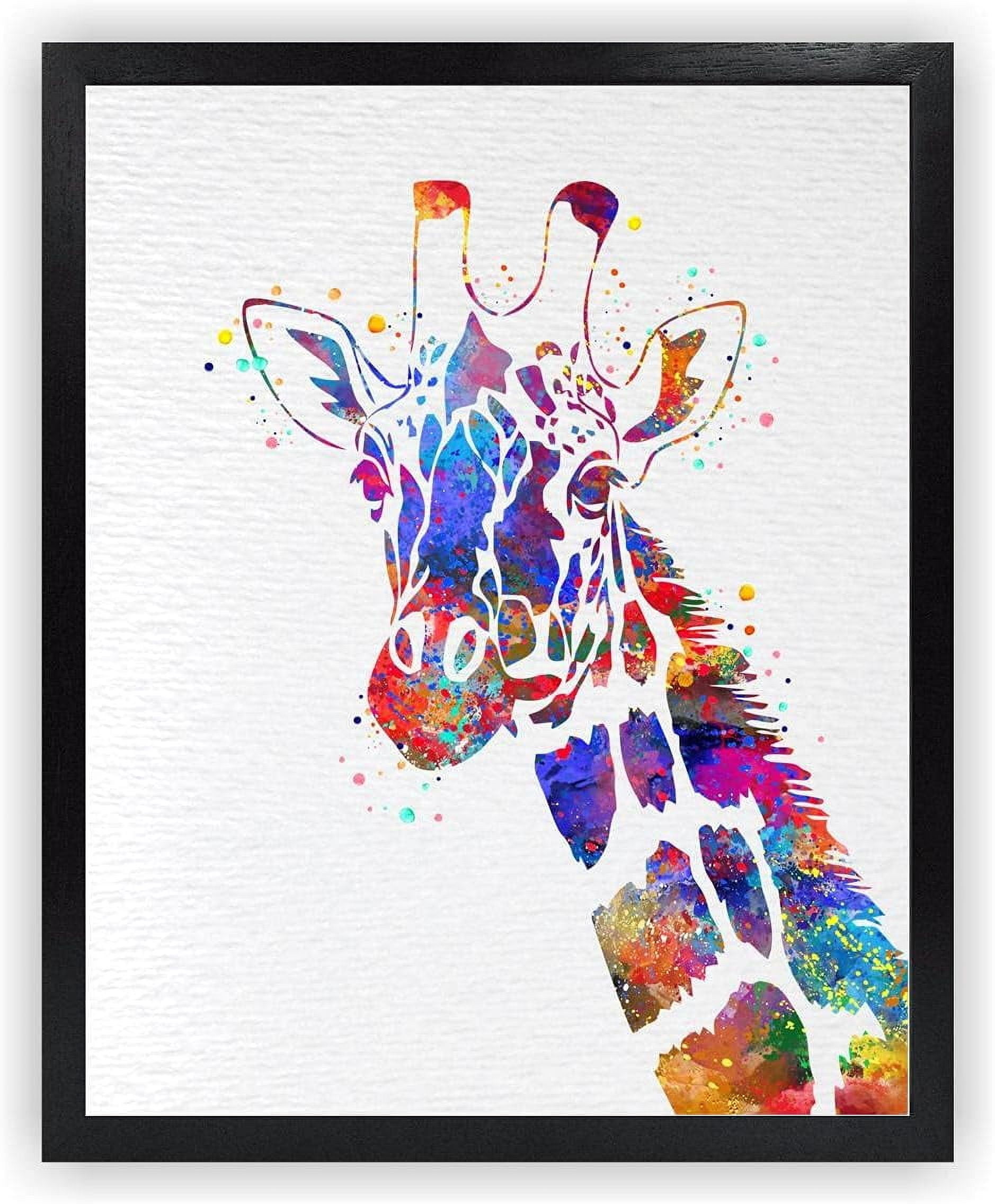 KSIW-24X30 UnUNFRAMED Giraffe Watercolor Print Animal Wall Decor ...