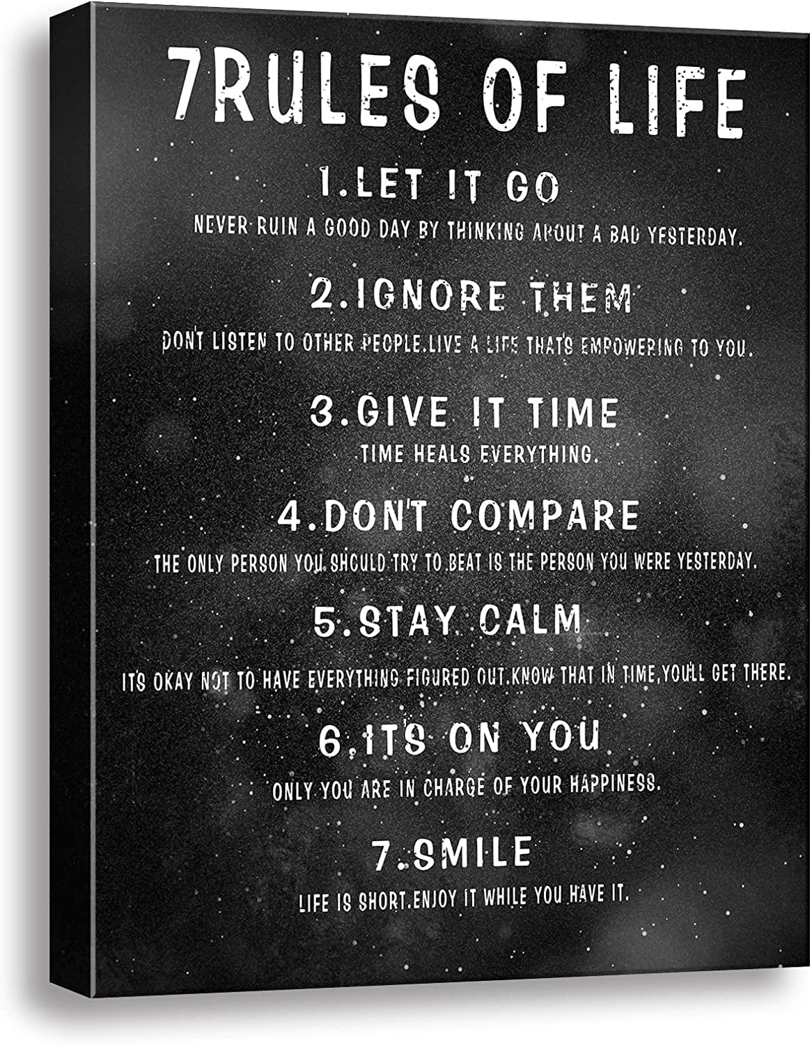 KSIW-7 Rules of Life Motivational wall decor on canvas for classroom ...