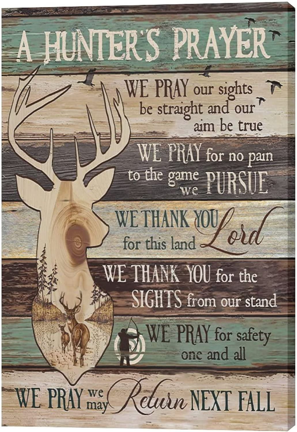 KSIW-A Hunter's Prayer Deer Wall Art Deer Picture Wall Decor ...