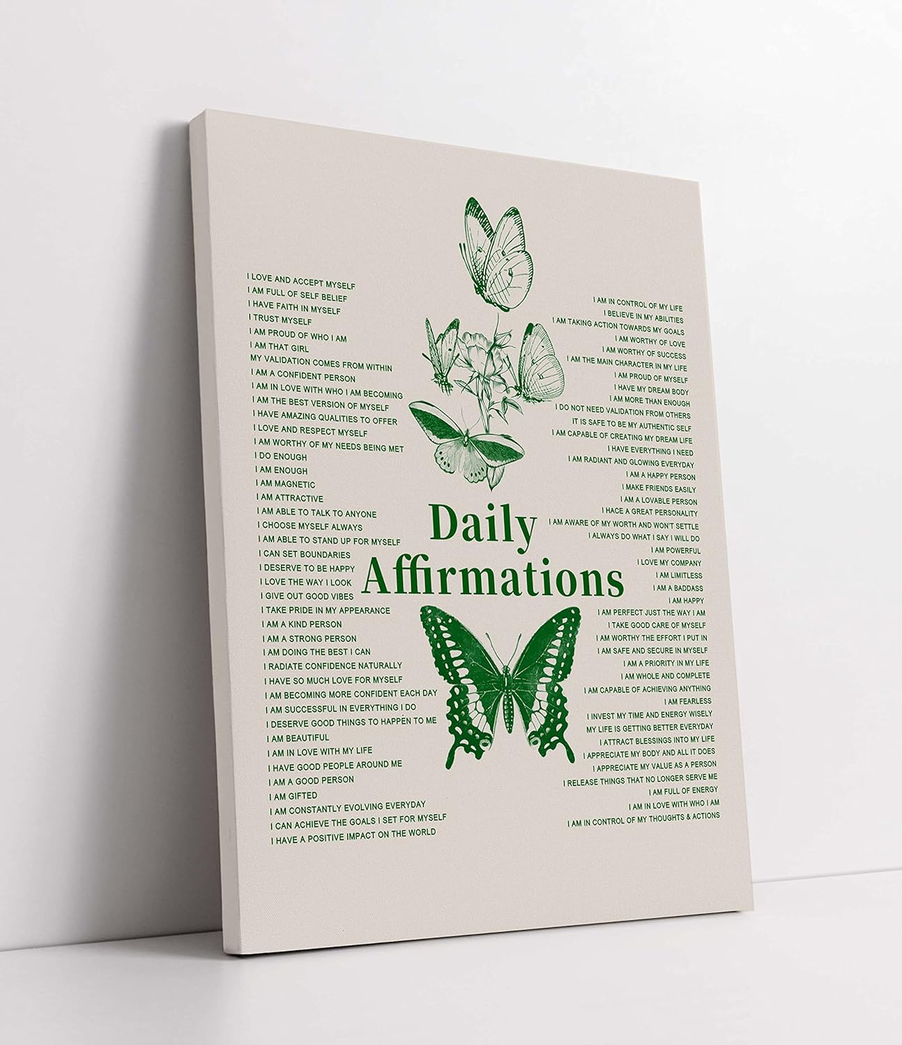 KSIW-Affirmation Wall Decor, Daily Affirmation Vintage Green Butterfly ...