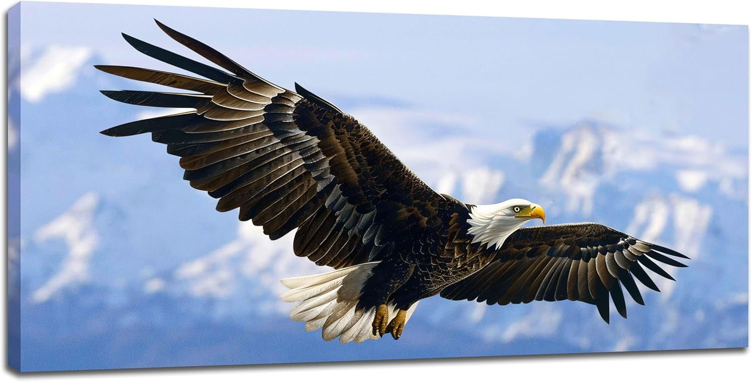 KSIW-American Bald Eagle Wall Art Flying Eagle Canvas Prints Patriotic ...