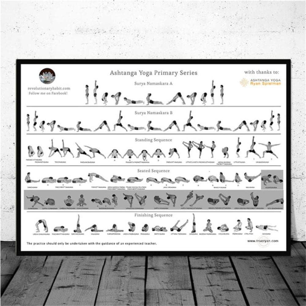 KSIW-Ashtanga Vinyasa Primary Series Chart Prints Yoga Posters Gym Wall ...