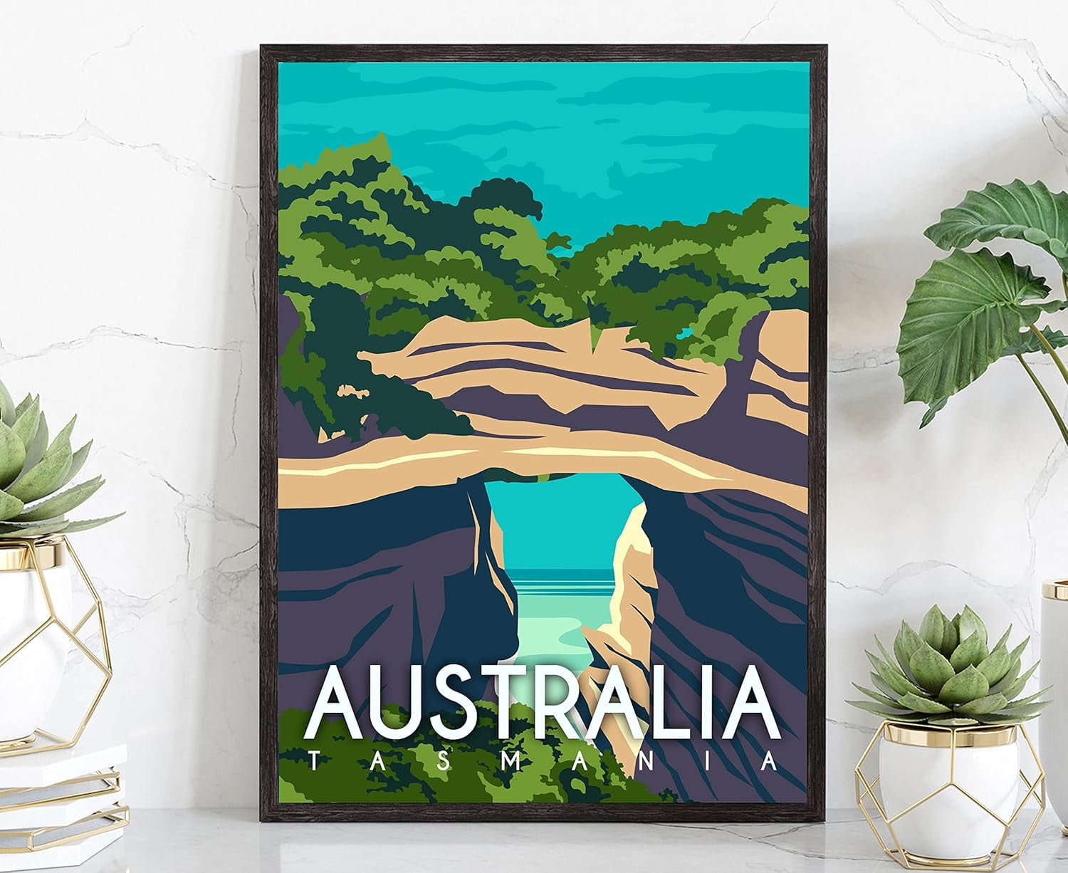 KSIW-Australia Retro Style Travel Poster, Australia Vintage Rustic ...