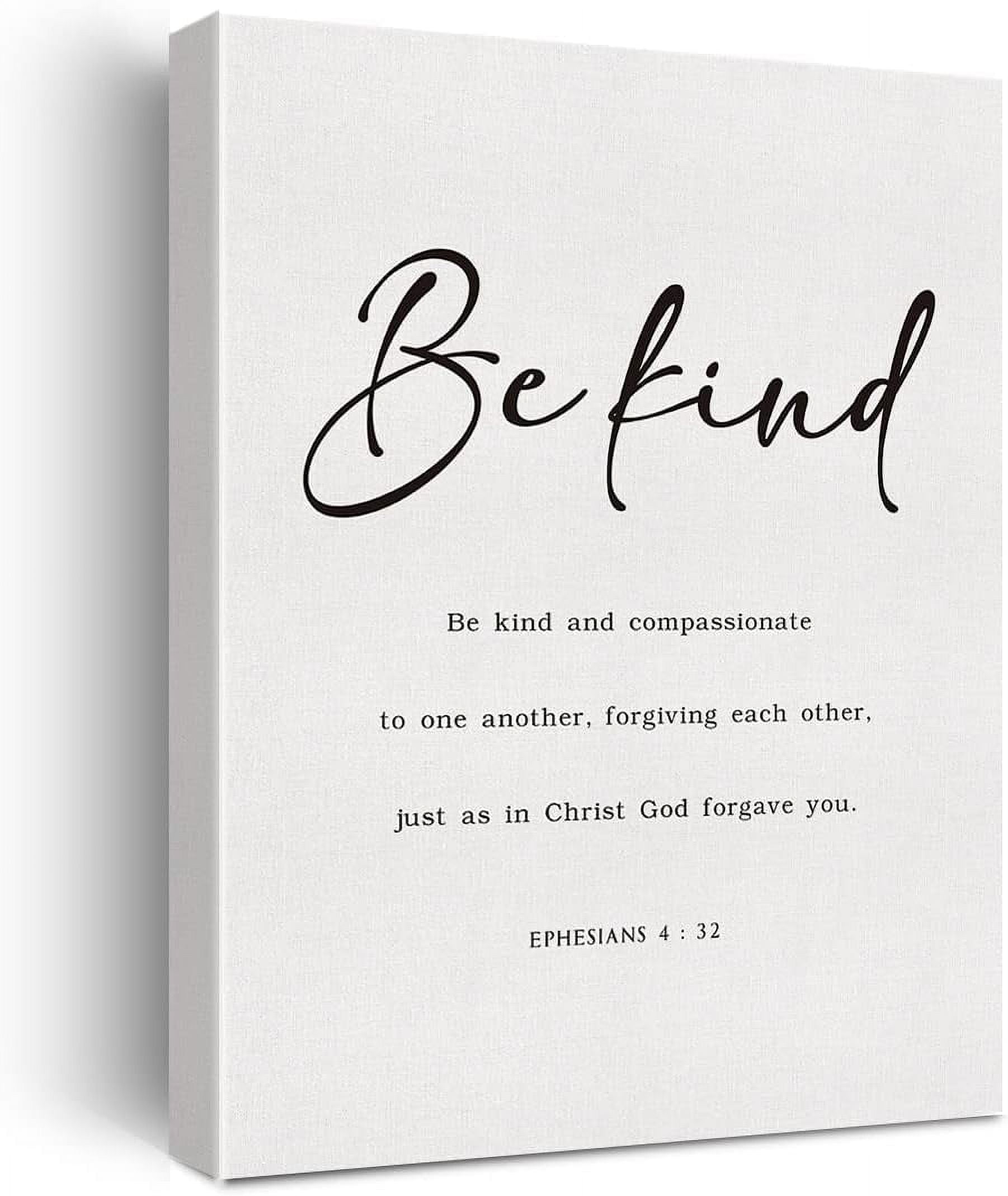 KSIW-Bible Verse Canvas Print Decor Be Kind and Compassionate Ephesians ...
