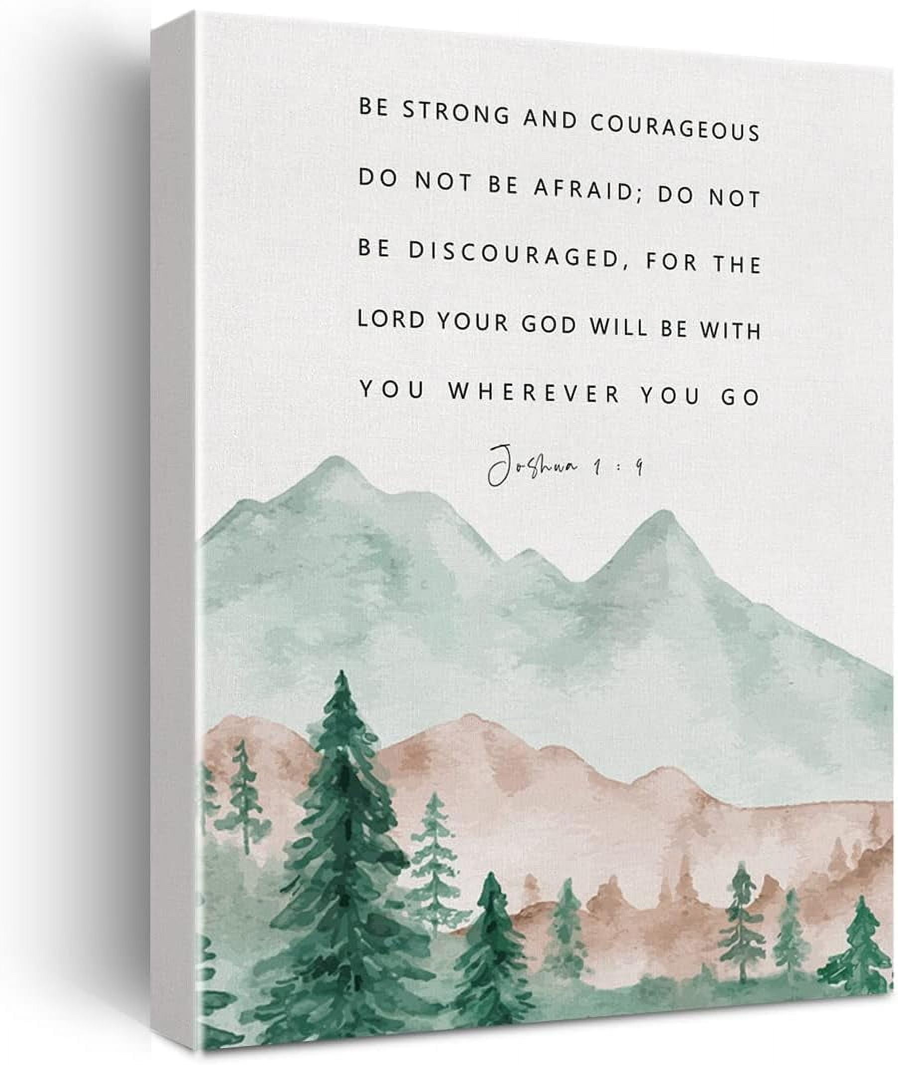 KSIW-Bible Verse Canvas Print Decor Be Strong and Courageous Wall ...