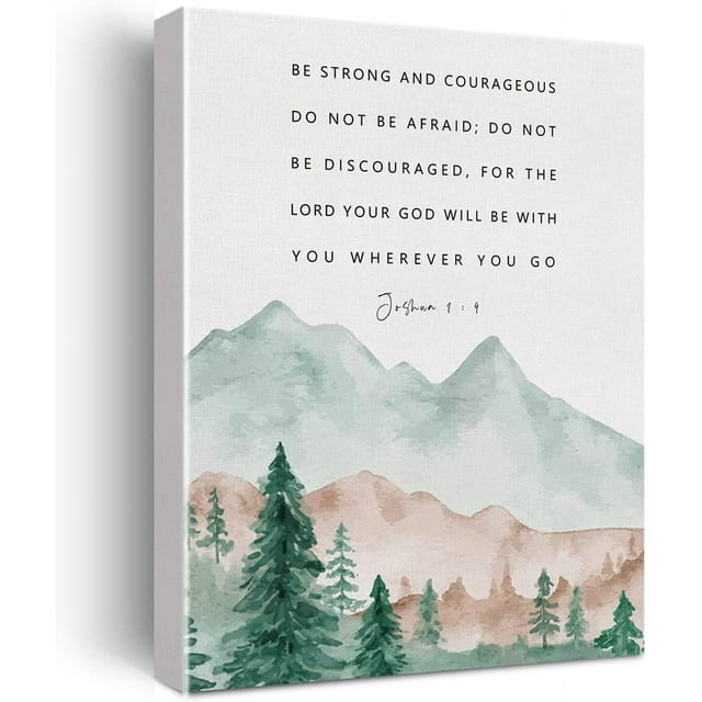 KSIW-Bible Verse Canvas Print Decor Be Strong and Courageous Wall ...