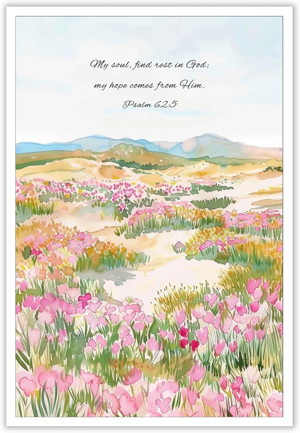 KSIW- Bible Verse Canvas Wall Art My Soul Find Rest in God Psalm 62:5 ...