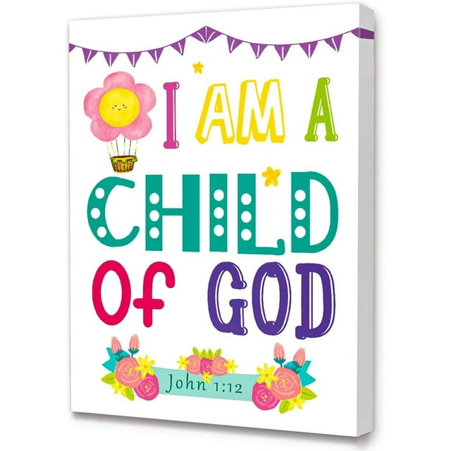 KSIW-Bible Verses Wall Art for Kids,I Am A Child Of God Wall Art Canvas ...