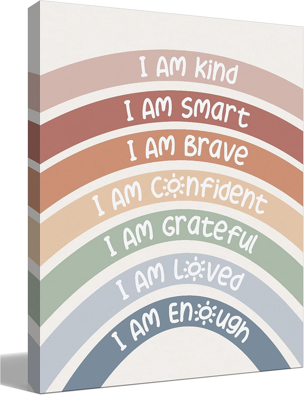 KSIW-Boho Rainbow Wall Art Prints,I Am Kind I Am Smart I Am Brave Decor ...