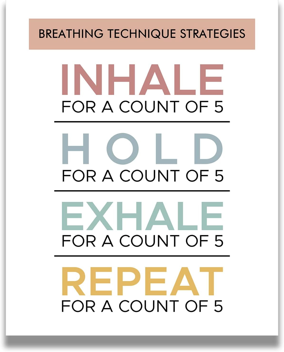 KSIW-Breathing Technique Strategies - Wall Decor for Therapy Office ...