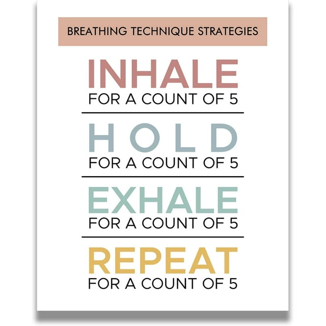 KSIW-Breathing Technique Strategies - Wall Decor for Therapy Office ...