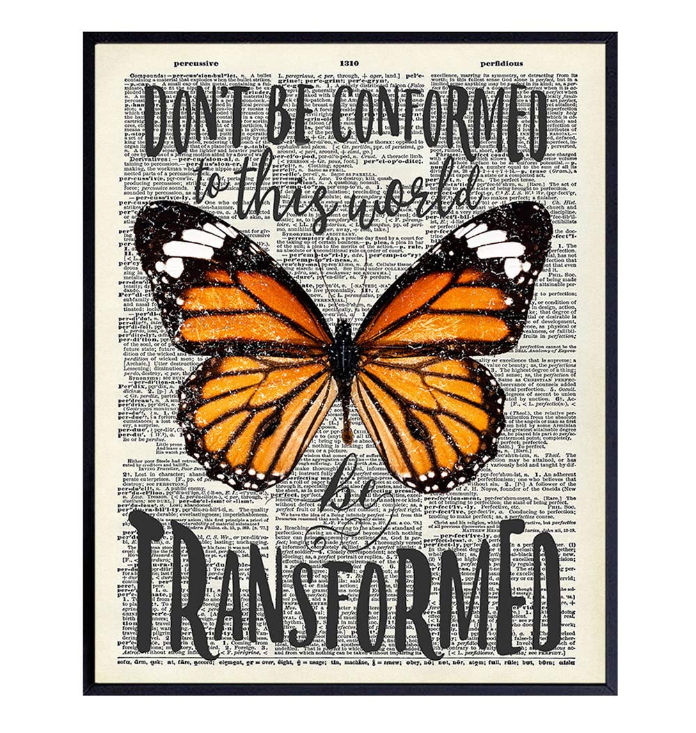 KSIW-Butterfly Wall Decor - Upcycled Dictionary Art - 8x10 Motivational ...