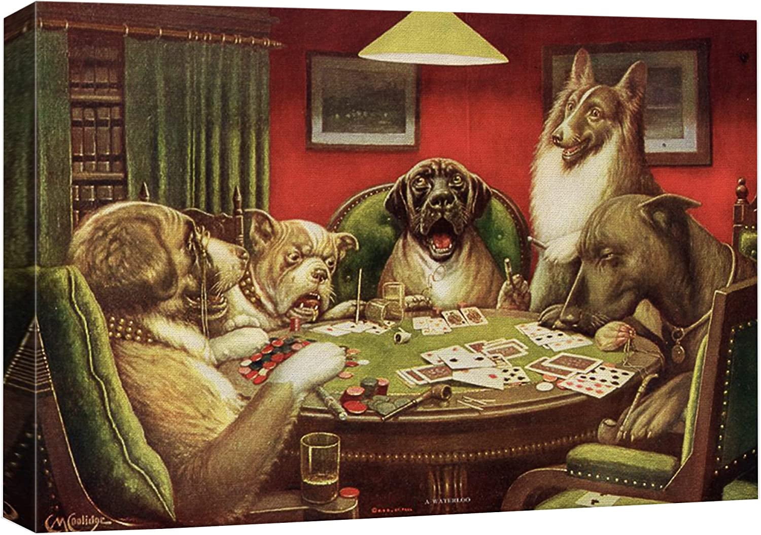 KSIW-Canvas Print Wall Art Dogs Playing Poker by C.M. Coolidge Animals ...