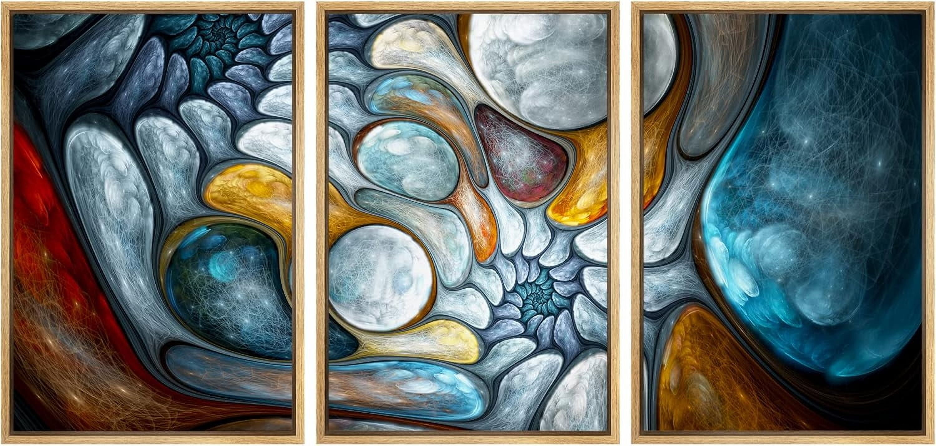 KSIW- Canvas Print Wall Art Glowing 3D Oblong Bubble Pattern Abstract ...