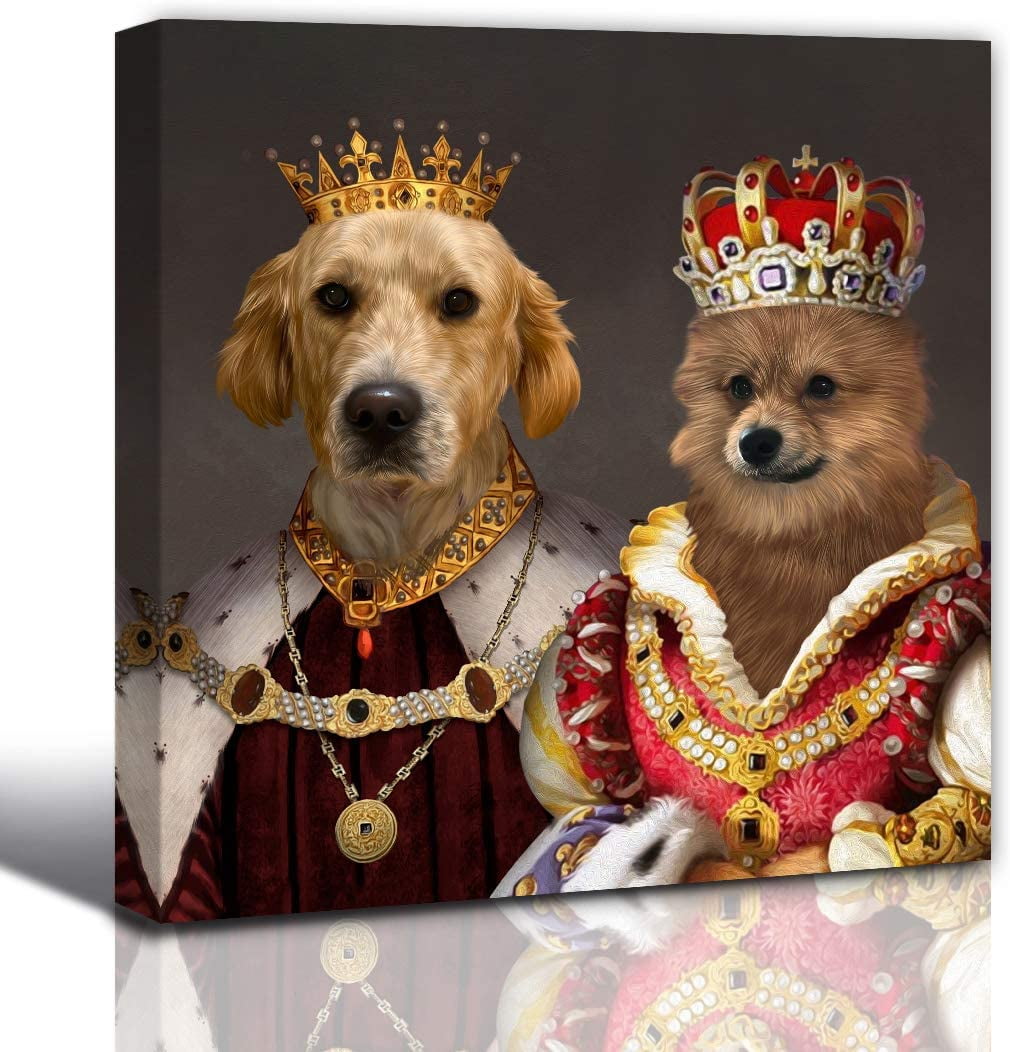 KSIW-Canvas Prints with Your Photos Wall Art Double Pet Portrait Custom ...