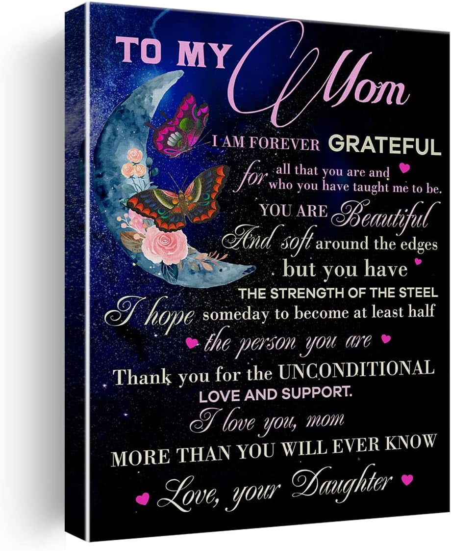 KSIW-Canvas Wall Art for Mom From Daughter to My Mom Poster Painting ...
