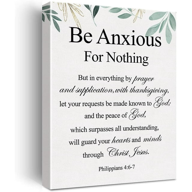 KSIW-Christian Canvas Wall Art Philippians 4:6-7 Be Anxious for Nothing ...