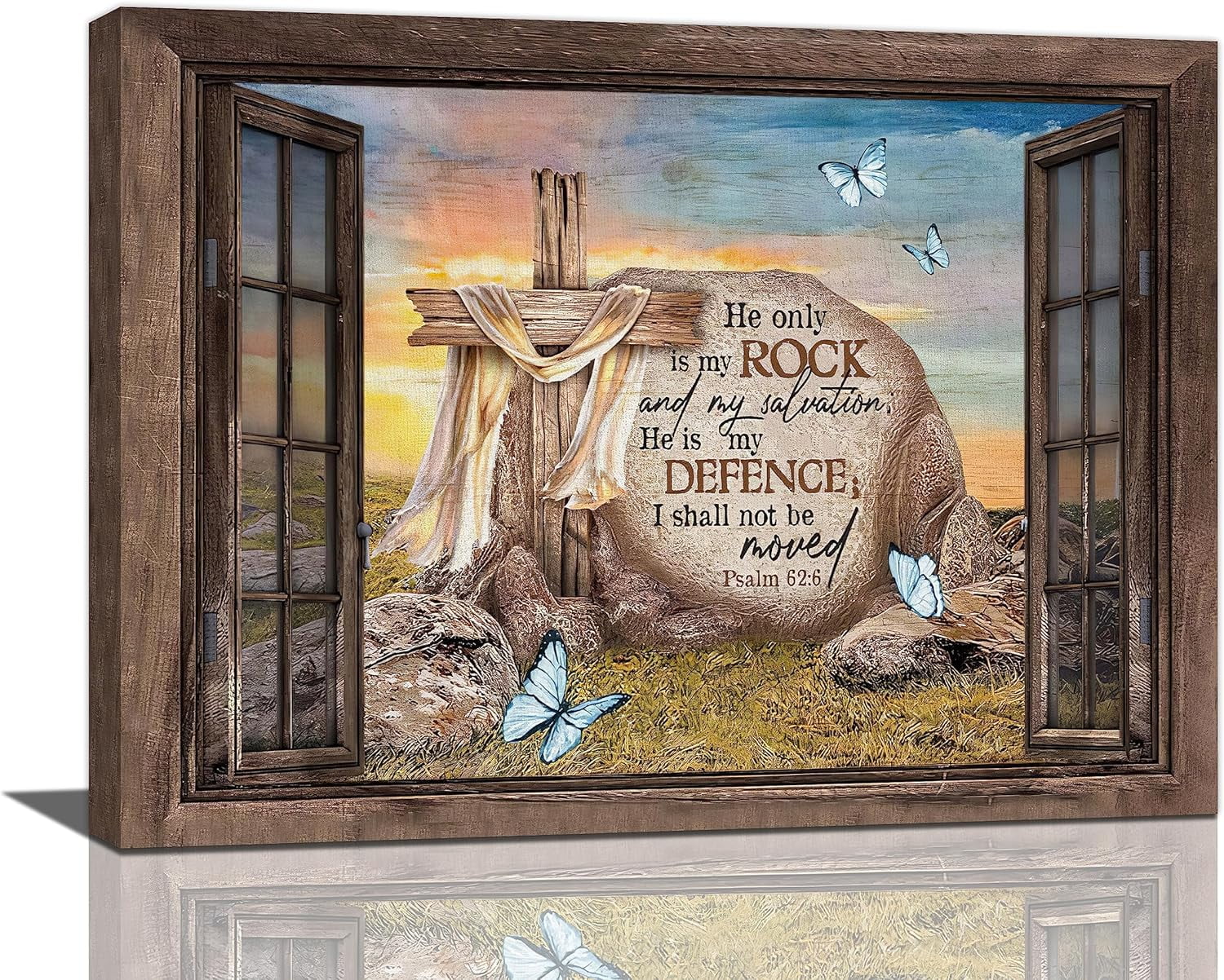 KSIW-Christian Wall Art Farmhouse Religious Bible Verse Psalm Wall ...