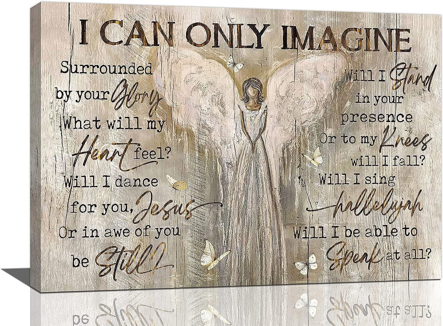 KSIW-Christian Wall Art Rustic Angel Wings Wall Decor Inspirational ...