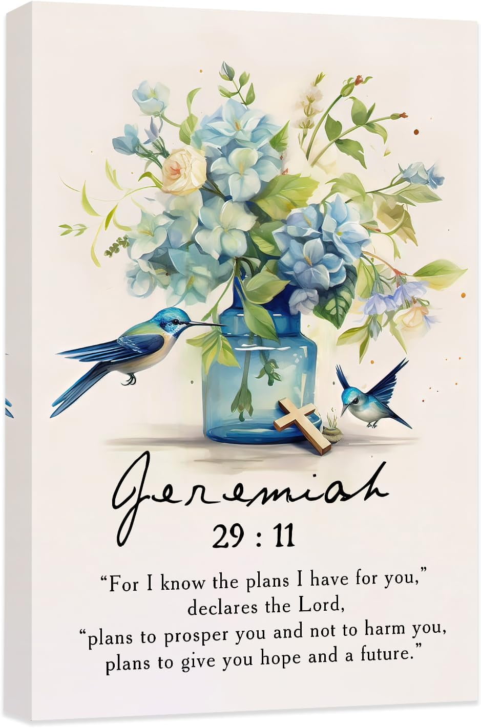 KSIW-Christian Wall Art Scripture Canvas Print Bible Verses Painting Religious Floral Pictures ...