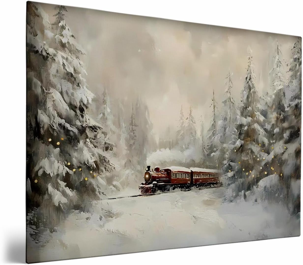 KSIW-Christmas Train Wall Art,Christmas Oil Painting,Train Poster ...