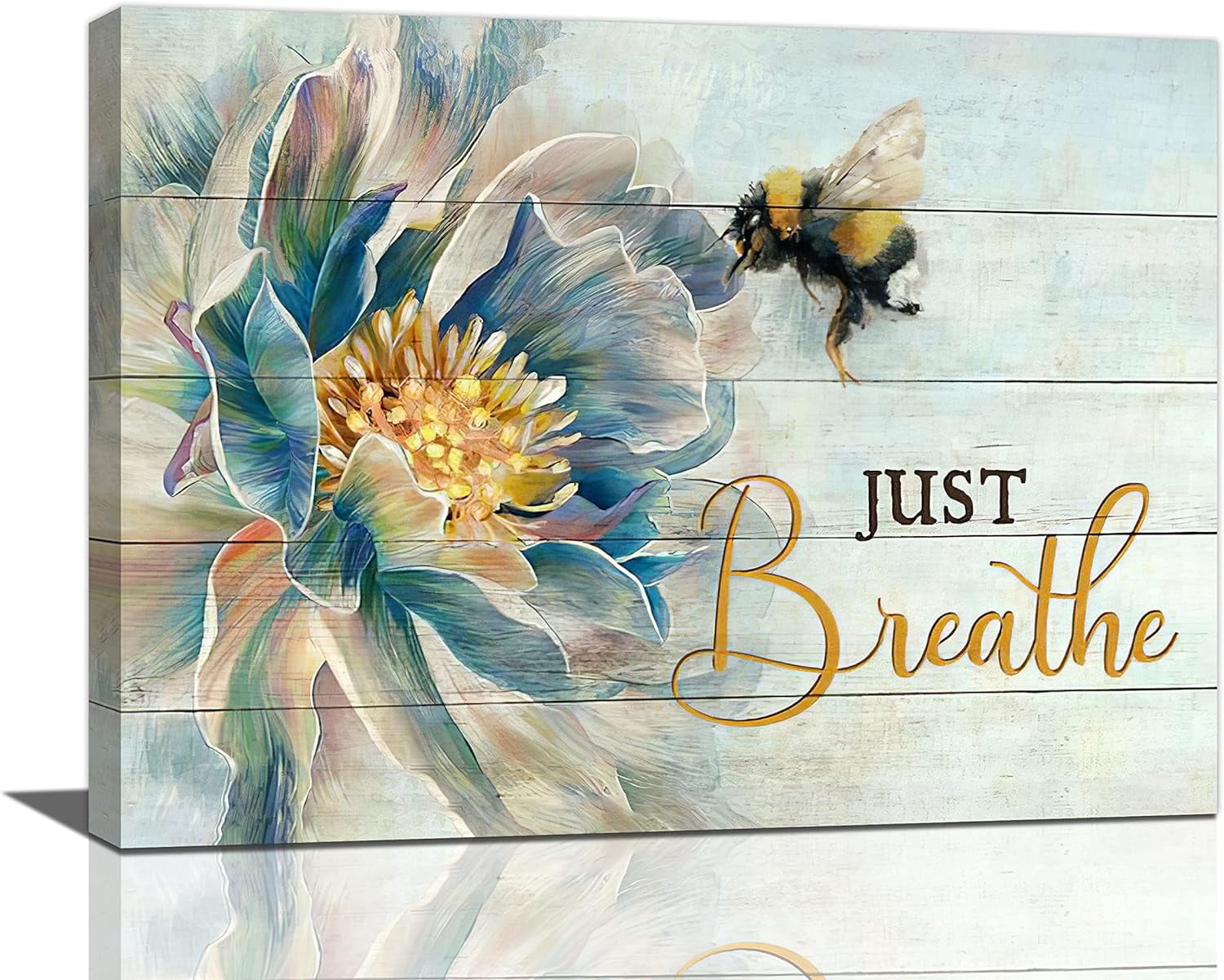 KSIW-Country Bee Wall Art Rustic Floral Bee Pictures Wall Decor ...