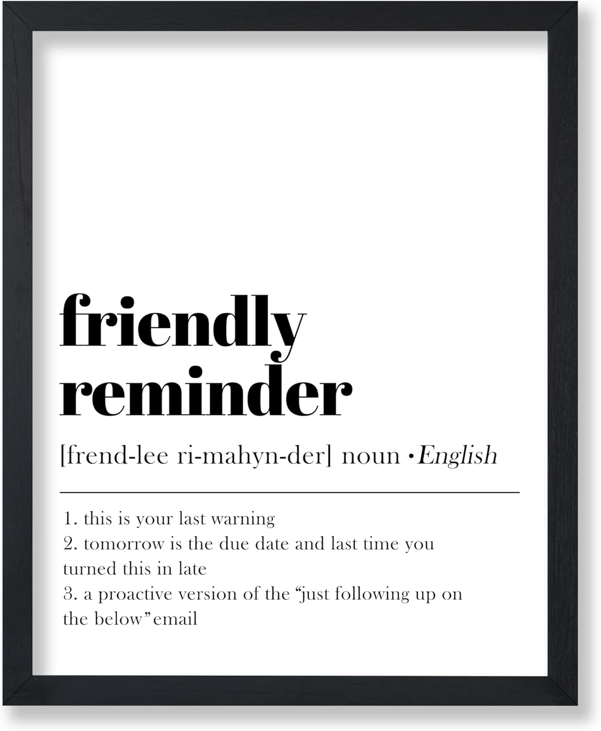 KSIW- Dictionary Art Poster - Definition of Friendly Reminder Print ...