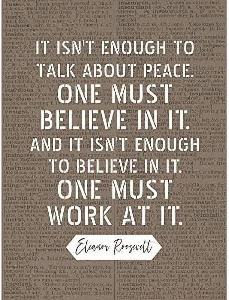 KSIW-Dictionary Inspiring Quote Eleanor Roosevelt Peace One Must ...