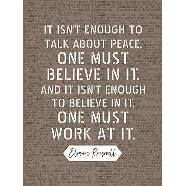 KSIW-Dictionary Inspiring Quote Eleanor Roosevelt Peace One Must ...