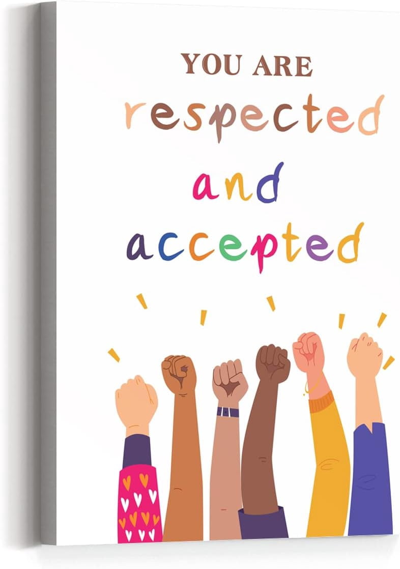 KSIW-Diversity Equality Education Canvas Wall Art,You Are Respected and ...