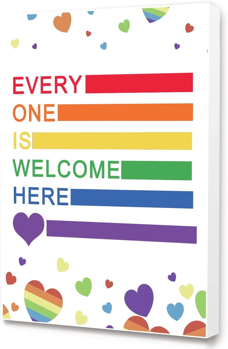 KSIW-Every One is Welcome Here Canvas UnUnframed Wall Art,Diversity ...