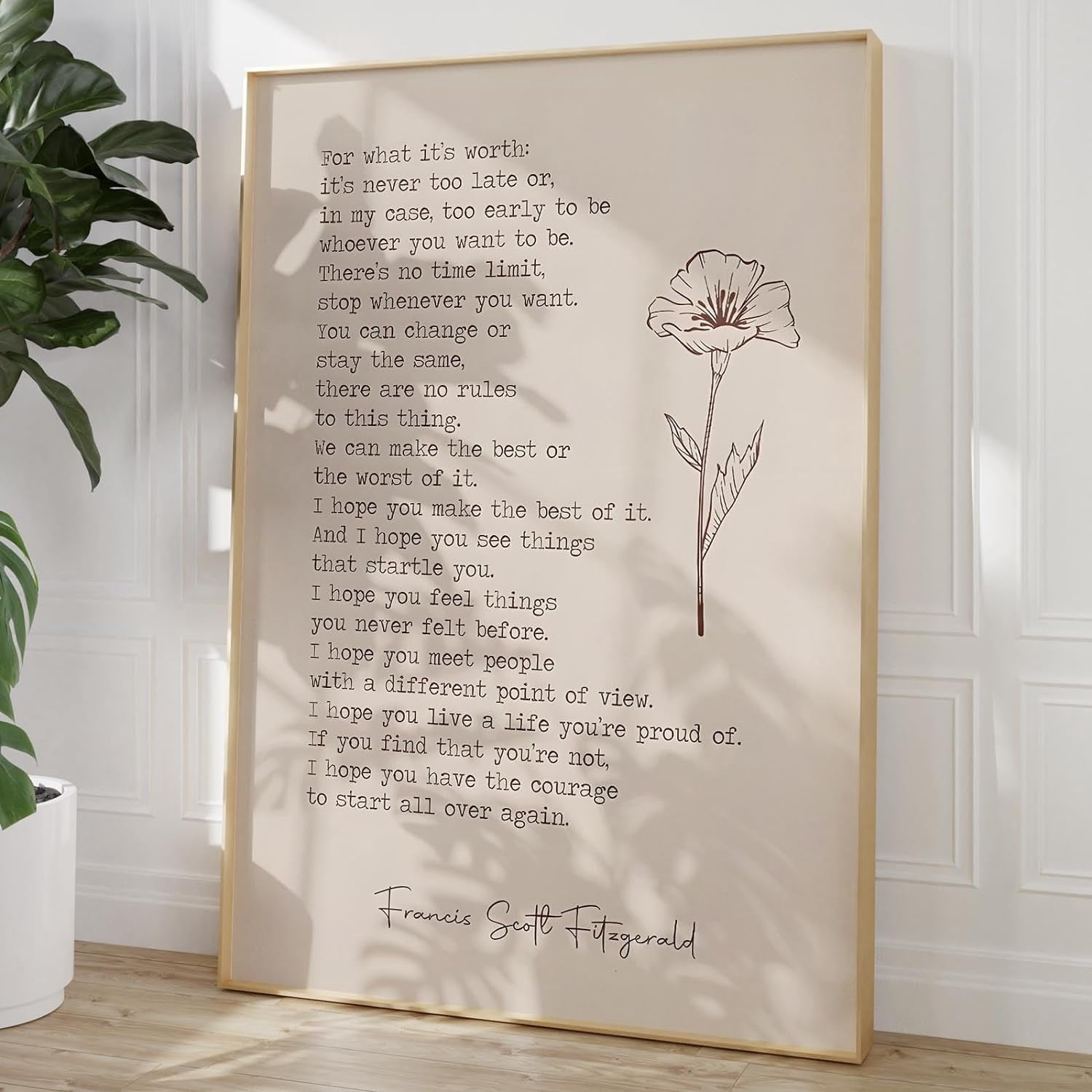 KSIW-F. Scott Fitzgerald Poster Vintage Quote Wall Art for What It's ...