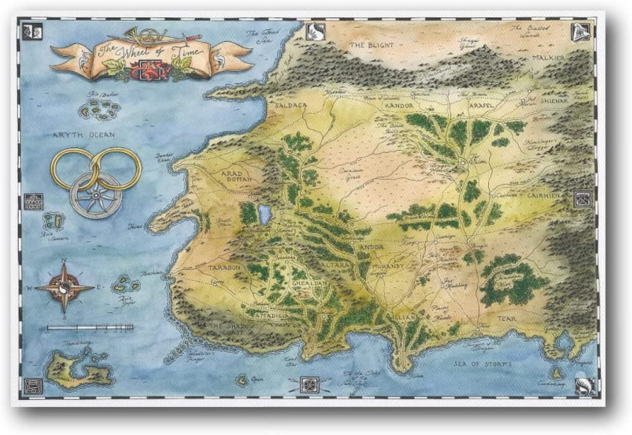 KSIW-Fantasy Wheel of Time Map Vintage World Poster Print Wall Art Room ...