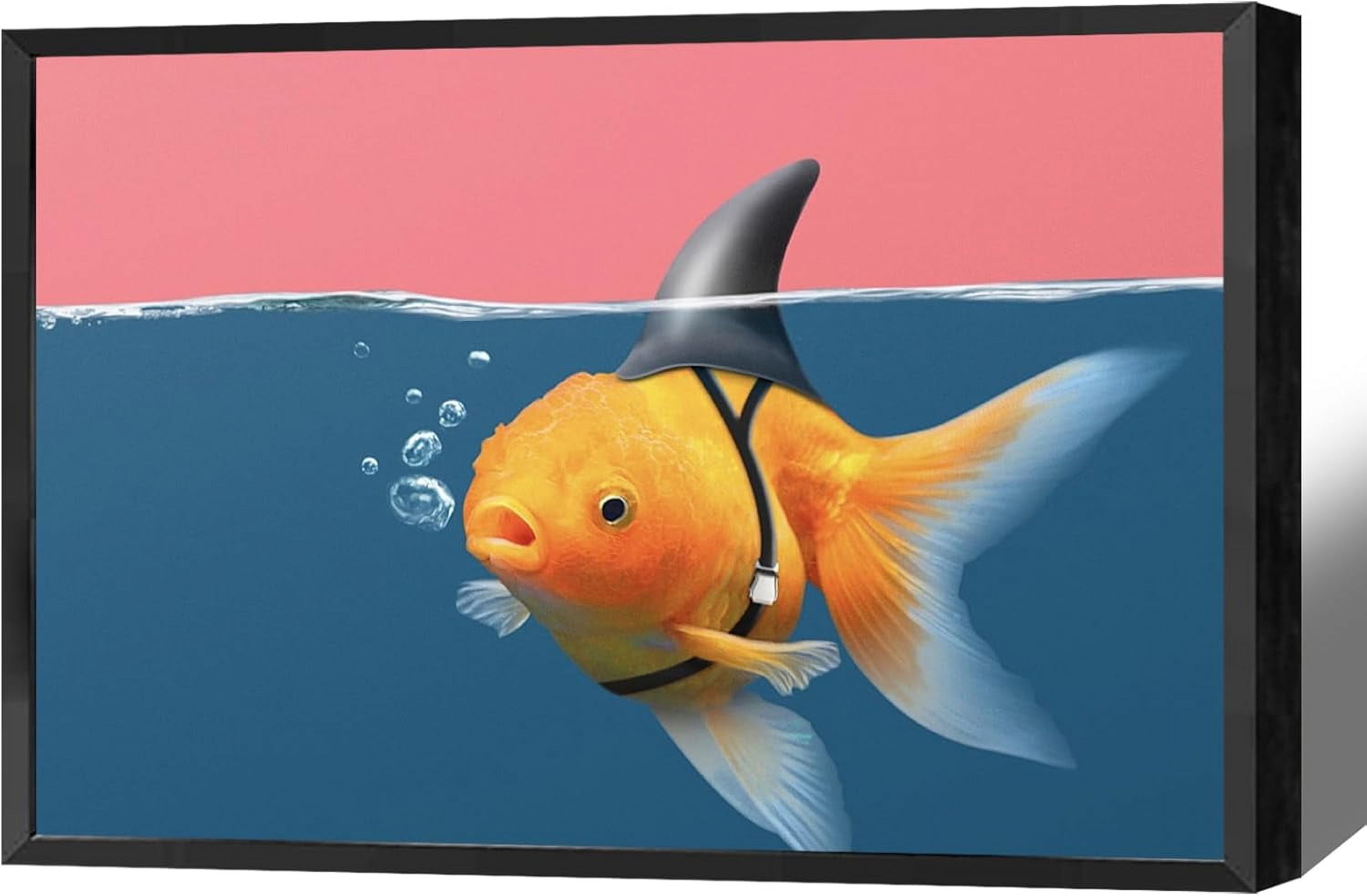 KSIW- Funny Bathroom Prints Clever Goldfish With A Shark Fin Bathroom ...