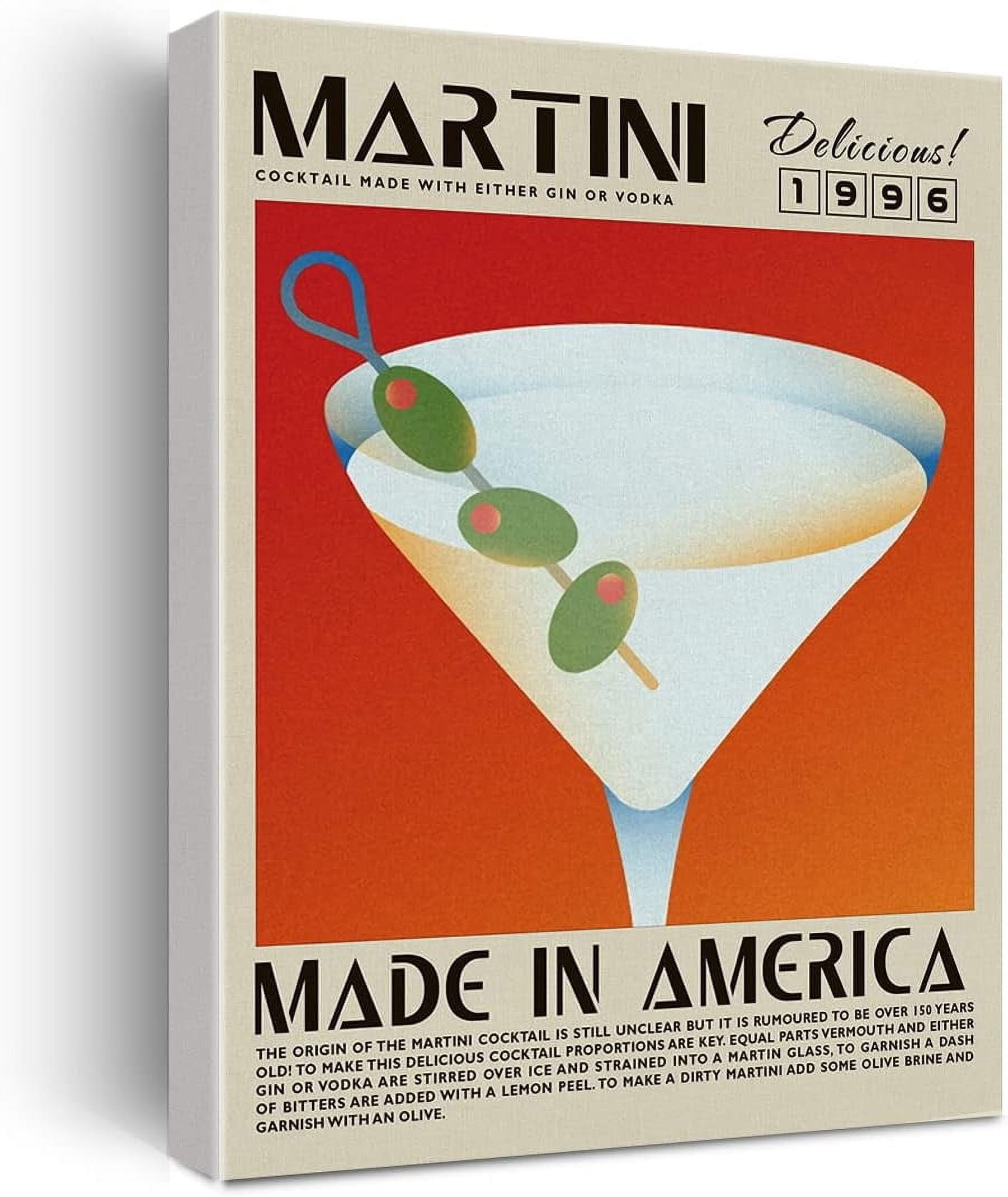KSIW-Funny Cocktail Canvas Print Decor Martini Cocktail Art Wall ...