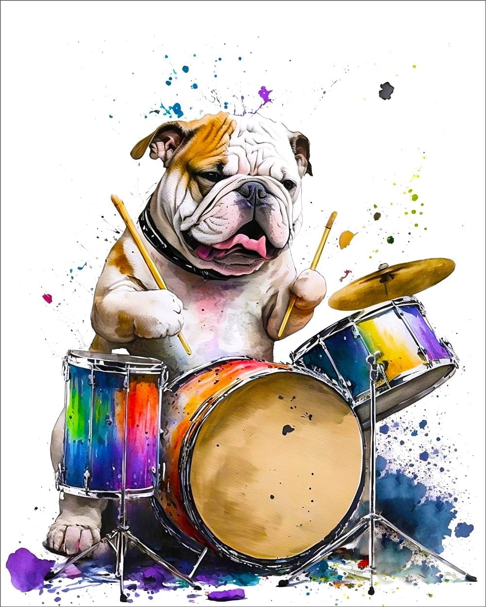 KSIW-. Funny Dogs with Musical Instruments watercolor series ...