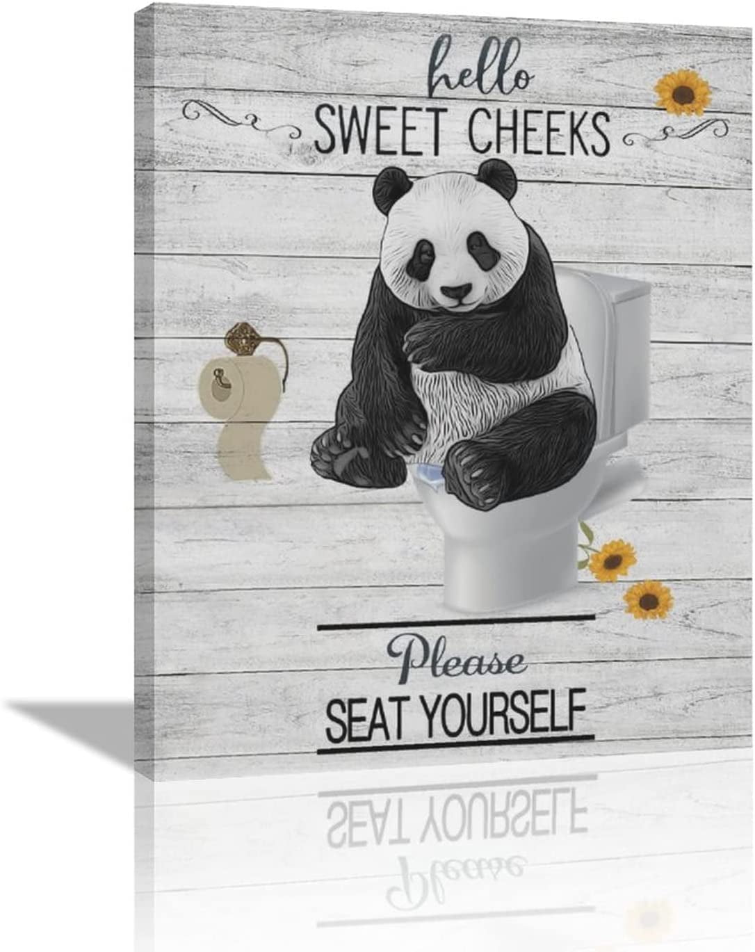 KSIW-Funny Panda Bathroom Wall Art Panda Bathroom Pictures Cute Animal ...