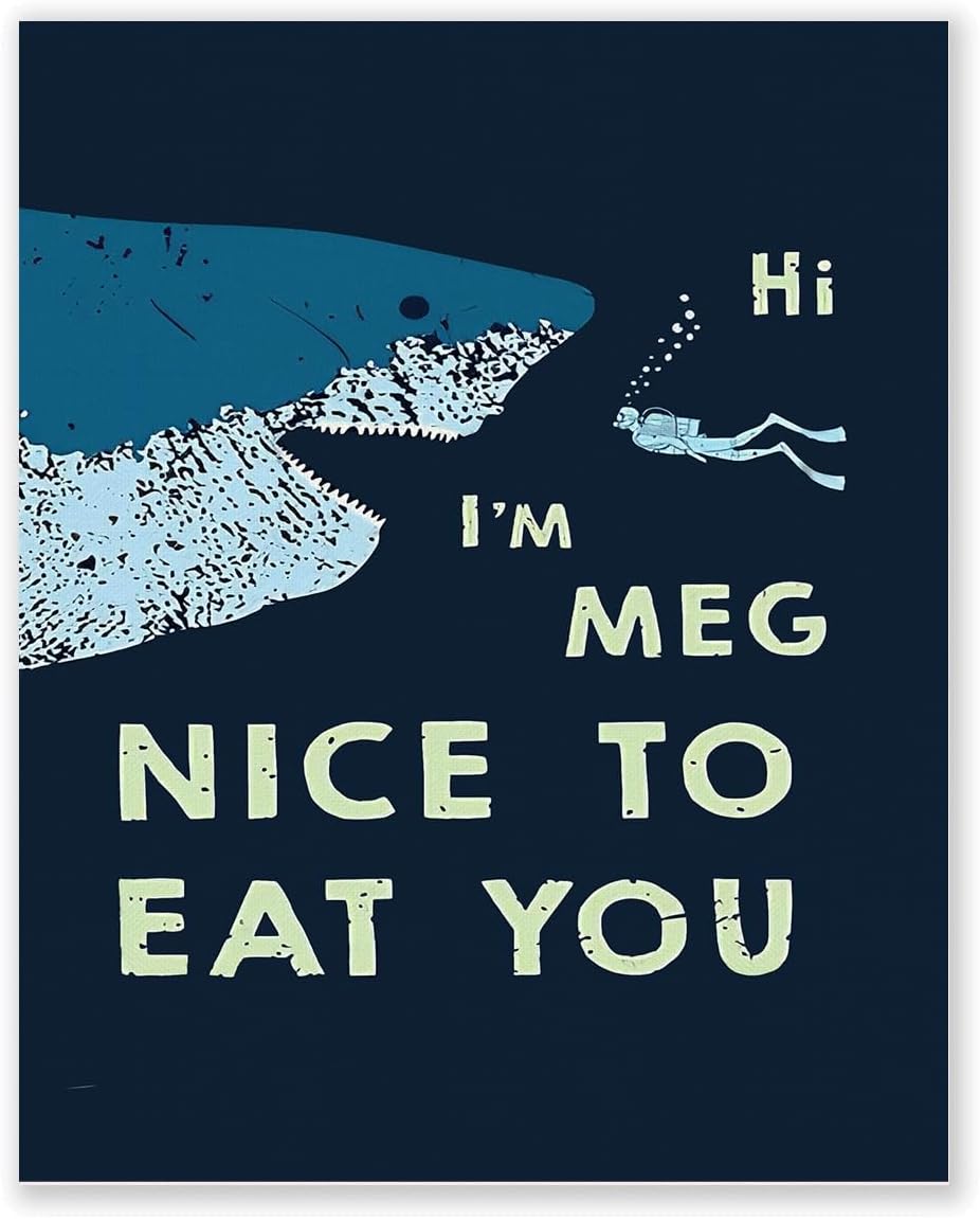 KSIW- Funny Sharks Species Great White Shark Facts Wall Art Poster ...