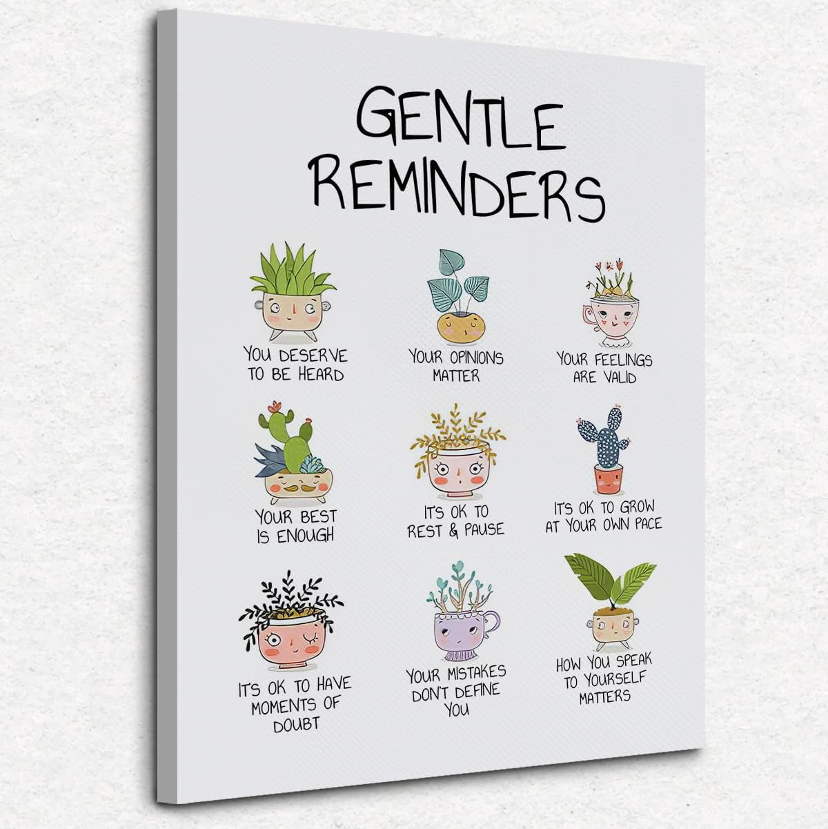 KSIW-Gentle Reminders Positive Affirmations Wall Decor, Mental Health ...