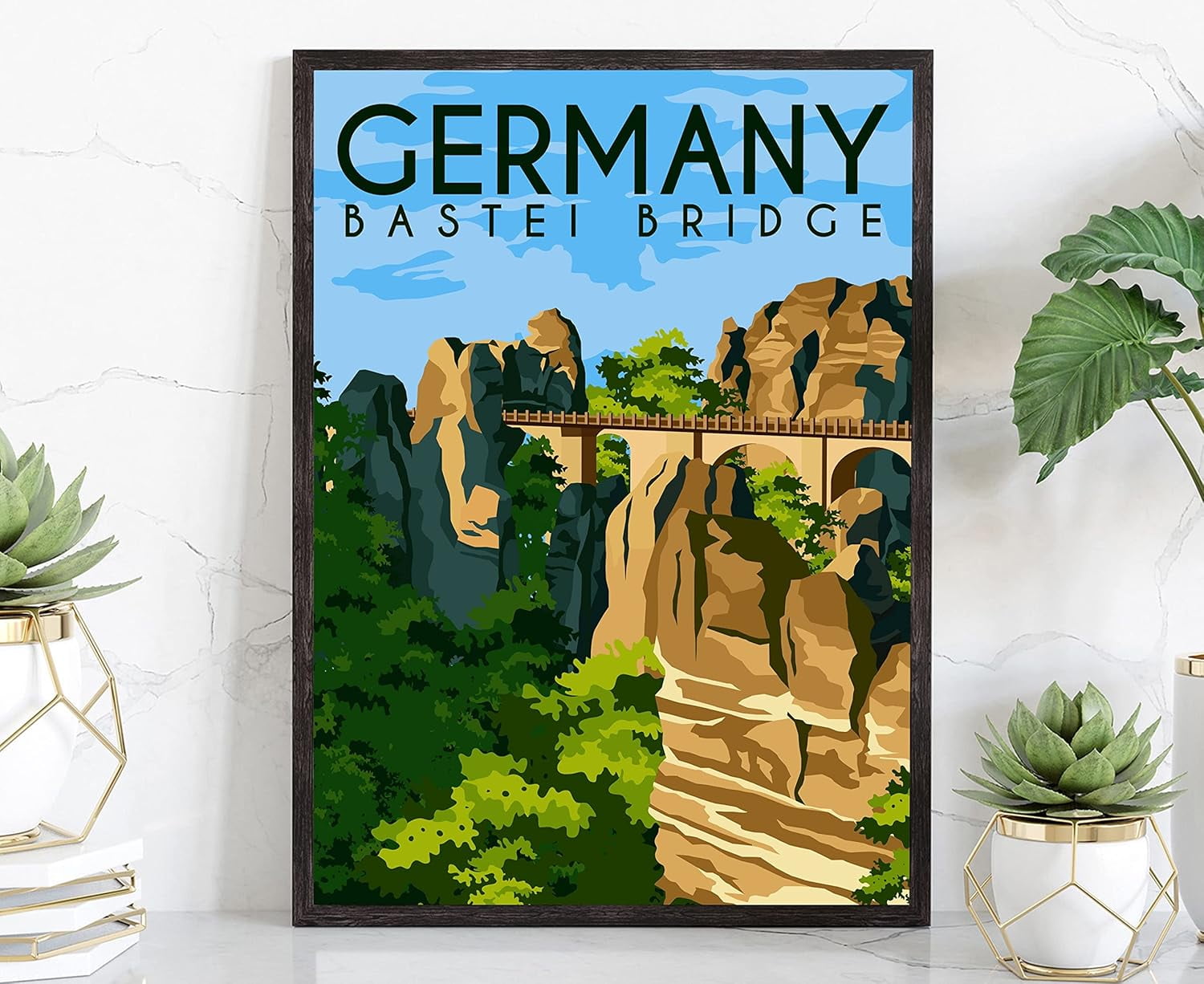 KSIW-Germany Travel Poster, Bastei Bridge Poster, Germany Country ...