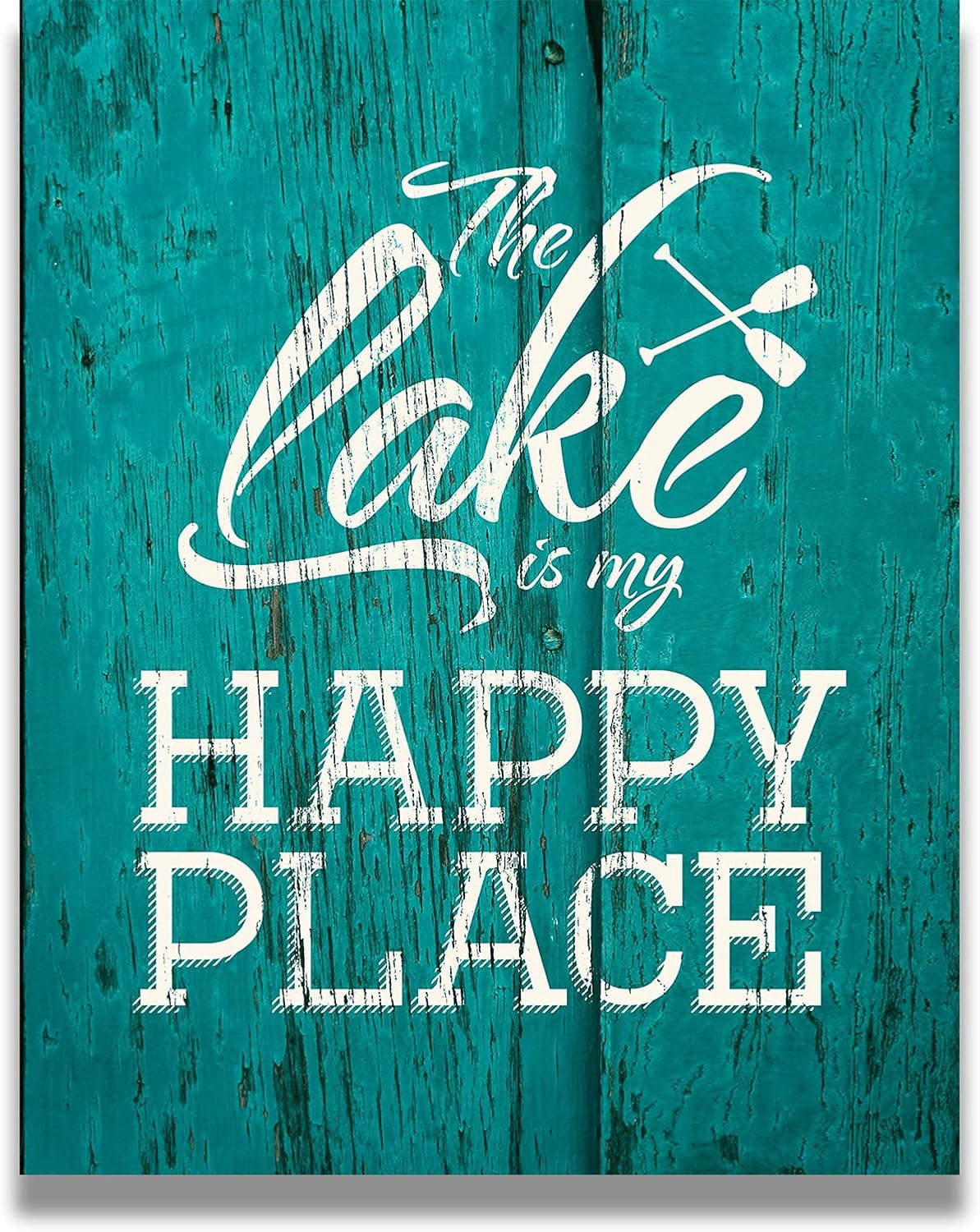 KSIW-Govivo The Lake Is My Happy Place - Lakehouse Wall Art Decor Print ...